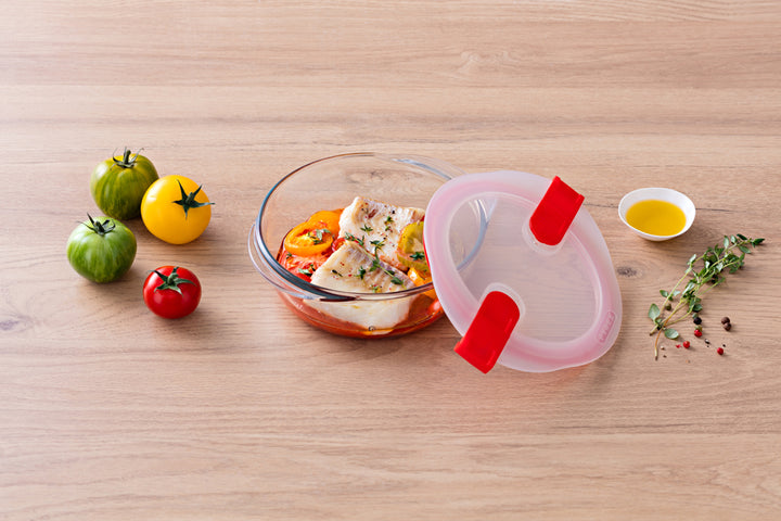 Lot de 3 lunchbox en verre avec couvercle à valves vapeur - multi forme ...